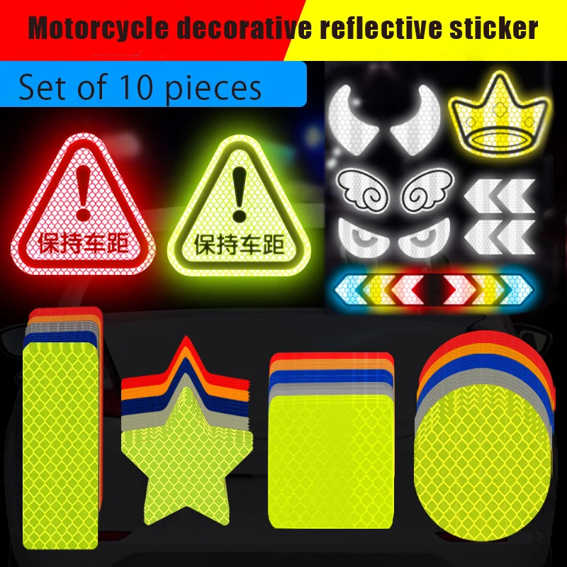 10pc-Set-Night-Reflective-Strip-Warning-Sticker-Road-Reflective-Sticker ...