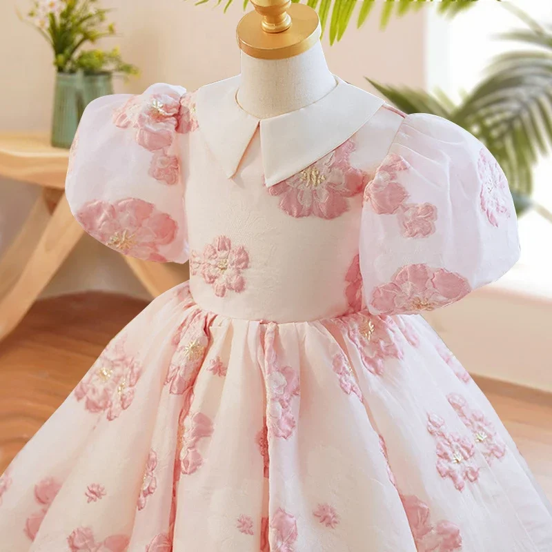 Elegant-Girls-Flower-Puff-Sleeve-Dresses-For-Wedding-Kids-Formal ...