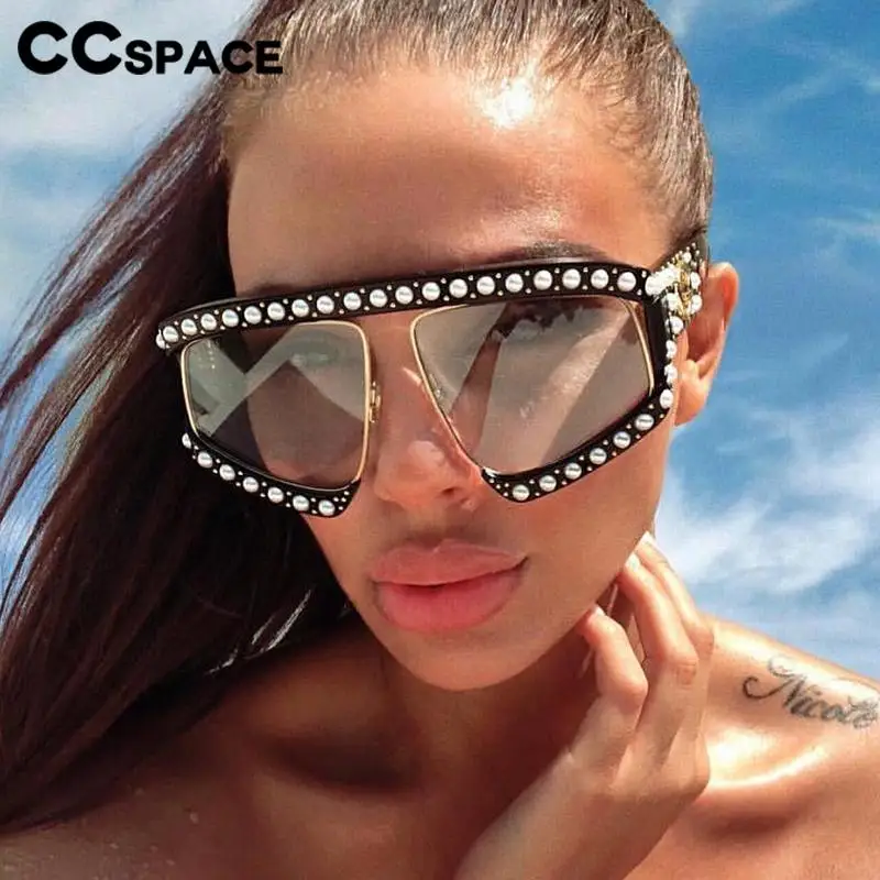 45448-Women-Goggles-Sunglasses-Luxury-Pearl-Shades-Red-Mirror-Glasses ...