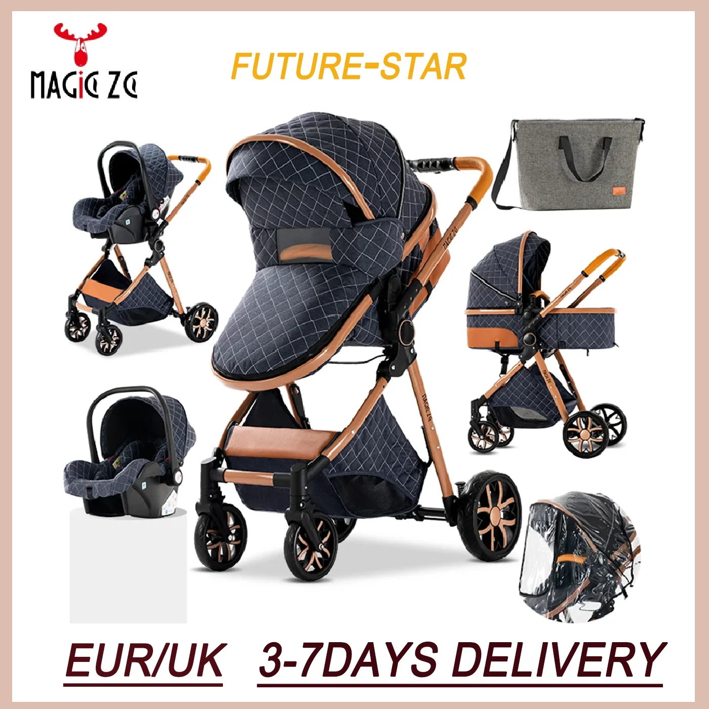Baby-stroller-3-in-1-stroller-baby-carriage-lightweight-stroller-Mother ...