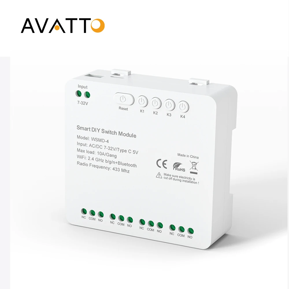 AVATTO-Tuya-WiFi-DIY-Switch-Module-Smart-4-Channel-Inching-Relay-Light ...