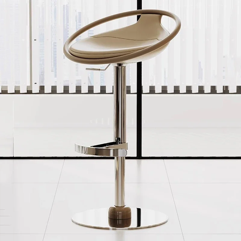 Leather-Luxury-Reception-Bar-Stools-High-Nordic-Rotating-Kitchen ...