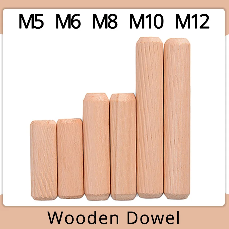 50/100Pcs M5 M6 M8 M10 M12 Houten Pluggen Kast Lade Ronde Gecanneleerd ...
