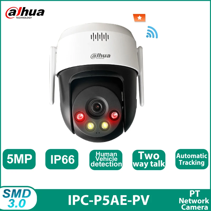 Dahua-cámara IP DH-P5AE-PV Picoo A2, de 5MP, IP66, PT, soporte para conversación bidireccional ...