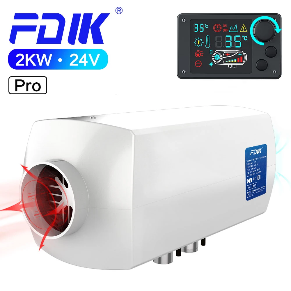 FDIK 2KW 24V Pro Diesel Heater Aluminum Shell Air Parking Heater Knob ...