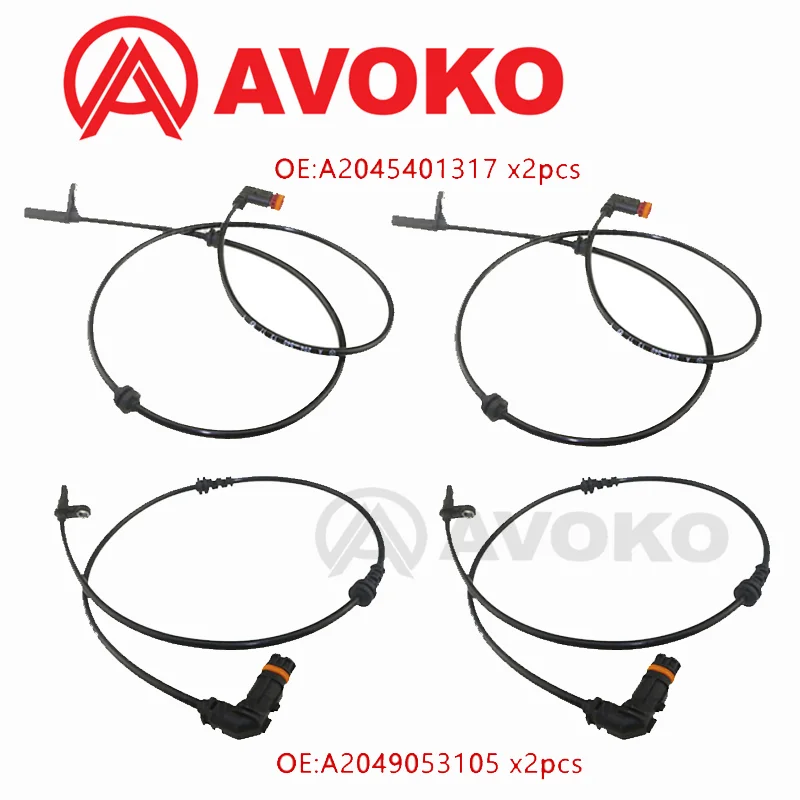 Sensor-de-velocidad-de-rueda-delantera-y-trasera-x4-ABS-A2045401317 ...