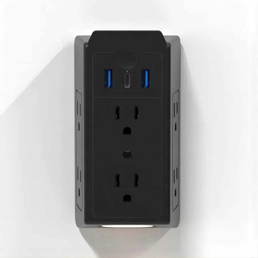 USB-Wall-Charger-Multi-Plug-Outlets-Extender-with-Night-Light-Expander ...
