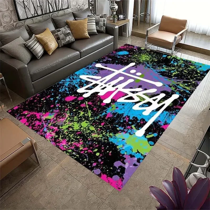 3D-Trend-S-Stussy-Logo-Printing-Large-Carpet-Living-Room-Bedroom ...