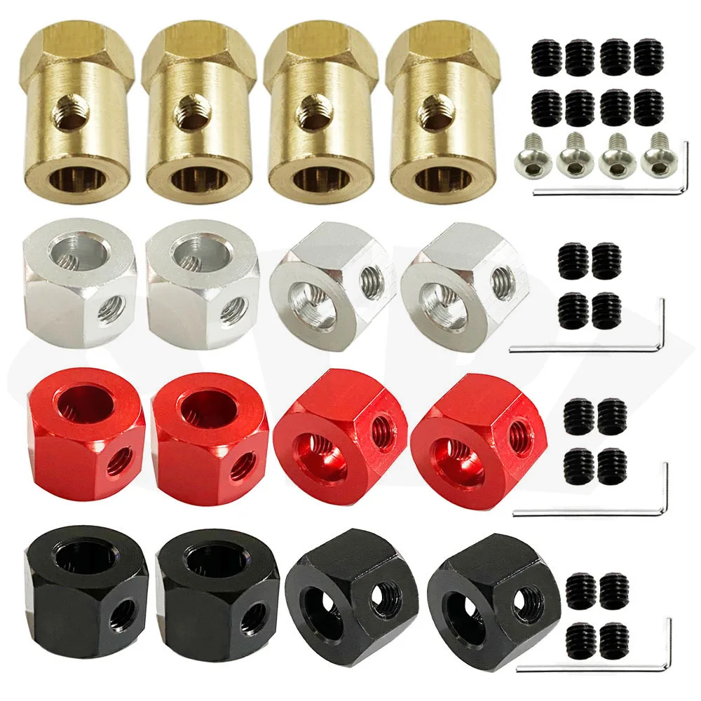 Rc Car Model Metal 5mm To 12mm Hex Adapter Hub Brass Coupler for WPL ...