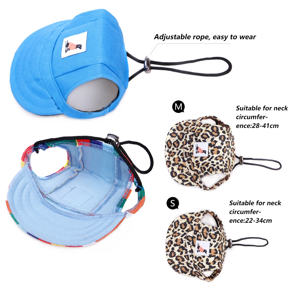 Adjustable Pet Dog Baseball Cap with Neck Strap Comfortable Ear Holes ...