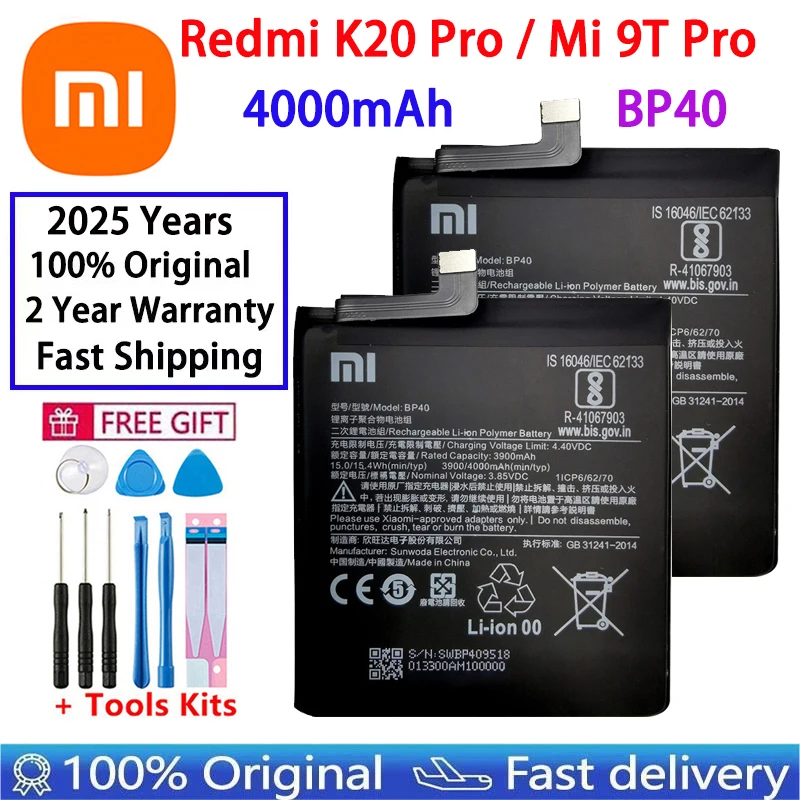 2025 Year 100% Original Battery For Xiaomi Redmi K20 Pro K20Pro / Mi 9T ...