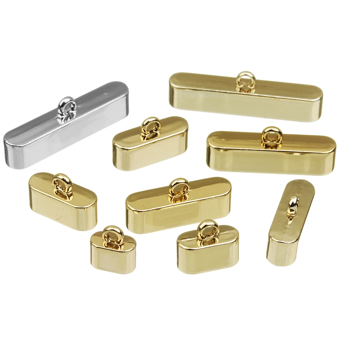 10pcs/lot Alloy End Caps Crimp Buckle Metal Clasps Connectors End Caps ...