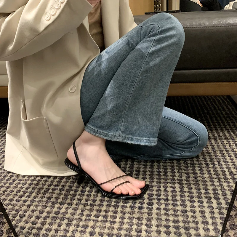 French-Slim-Strap-Square-Toe-Design-Sense-High-Heel-Slippers-Women-s ...