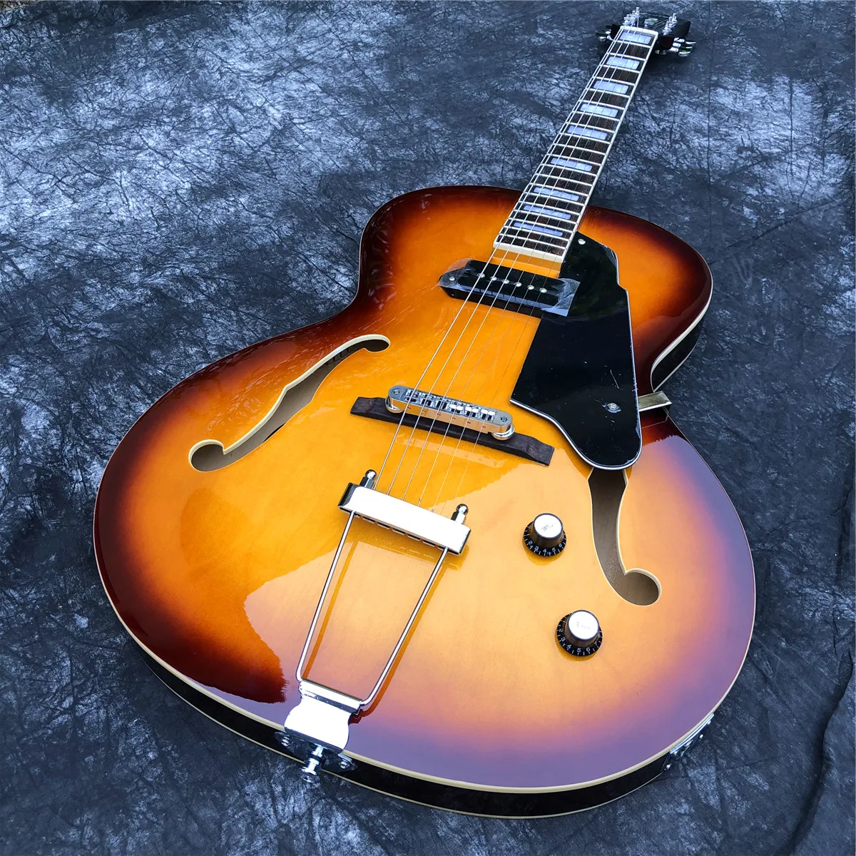 Top-Quality-New-Grote-Sunburst-Archtop-Guitar-P90-Pickups-Jazz-Electric ...