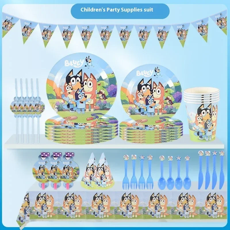 Bluey-Birthday-Party-Game-Decoration-Supplies-Paper-Plate-Towels-Cup ...