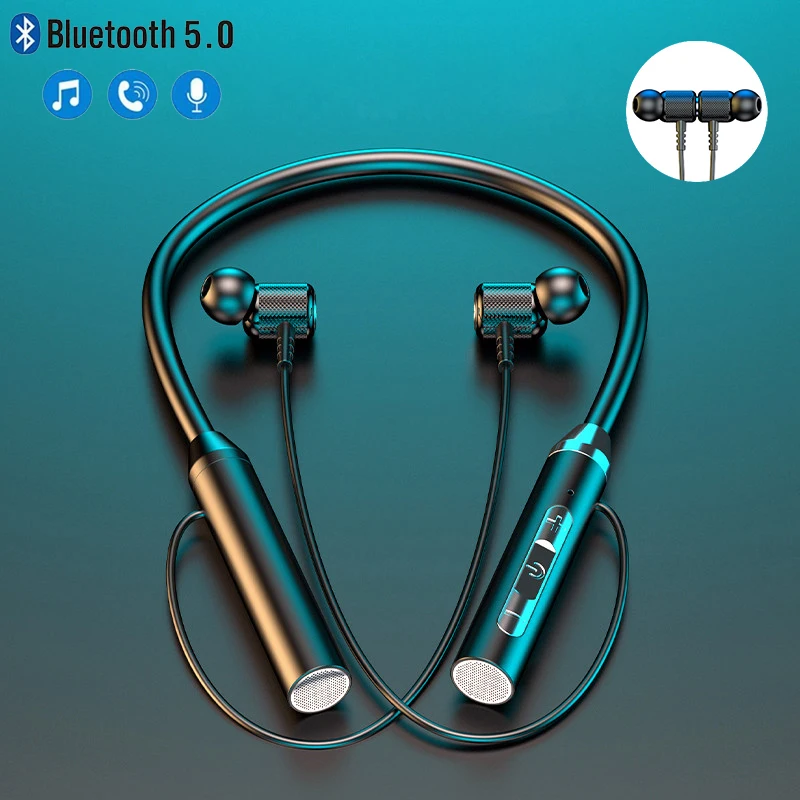 Wireless-Bluetooth-Earphones-Music-Headphones-Phone-Neckband-Sport ...