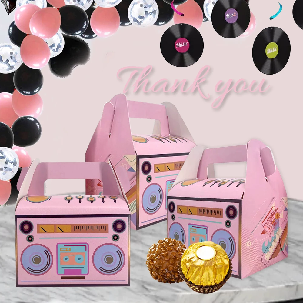 Pink Cute Radio Paper Portable Cake Boxes Gift Candy Party Favors Box ...