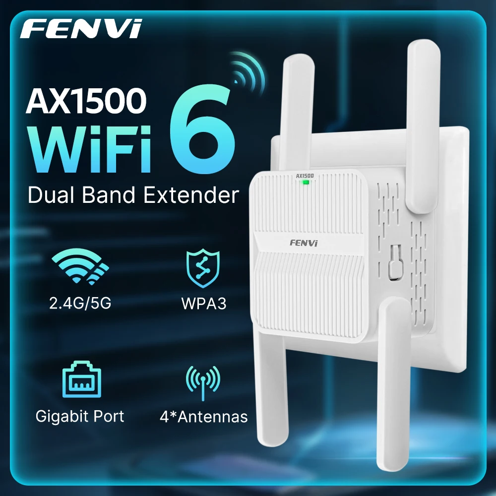 Fenvi-AX1500-WiFi-6-Repeater-Dual-Band-2-4G-5GHz-802-11AX-Wireless-Wi ...