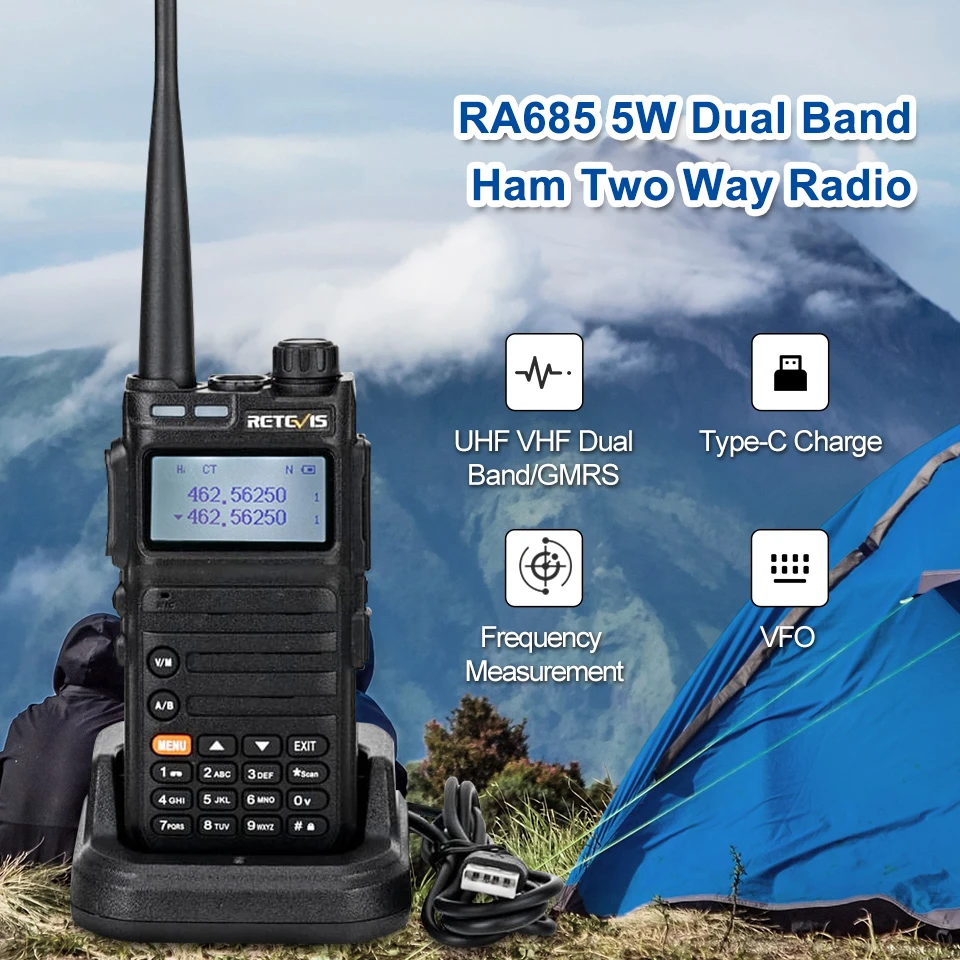 Retevis Ra685 Walkie Talkie Ham Two-way Radio Stations Long Range ...