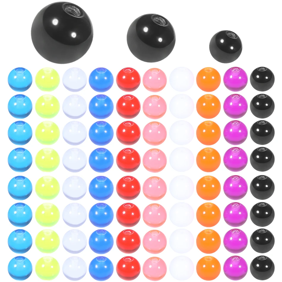 100pcs-Acrylic-Transparent-Colorful-Piercing-Post-Ball-Accessories ...