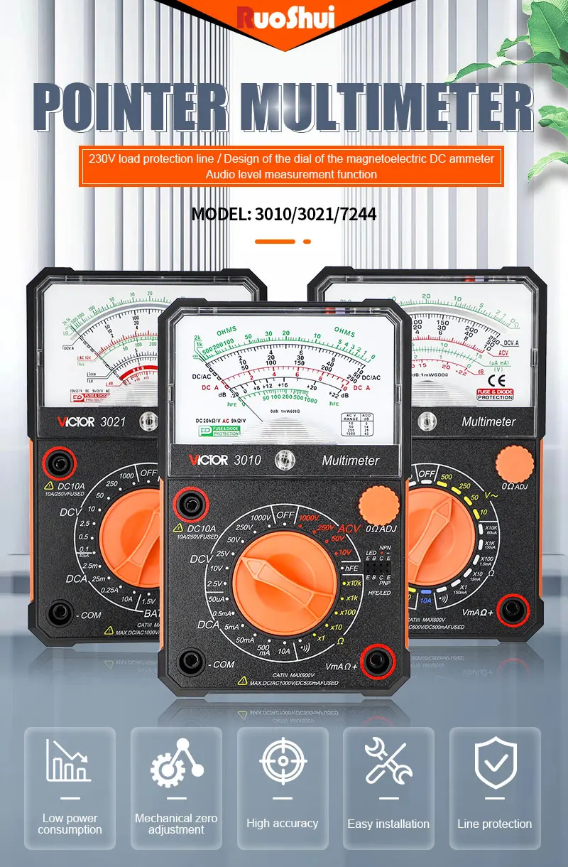 Victor 3010 Analog Multimetro Pointer Multimeter Universal High ...