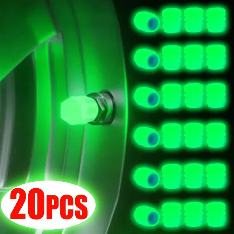 1-20PCS-Luminous-Car-Tire-Valve-Cap-Fluorescent-Night-Glowing-Decor ...