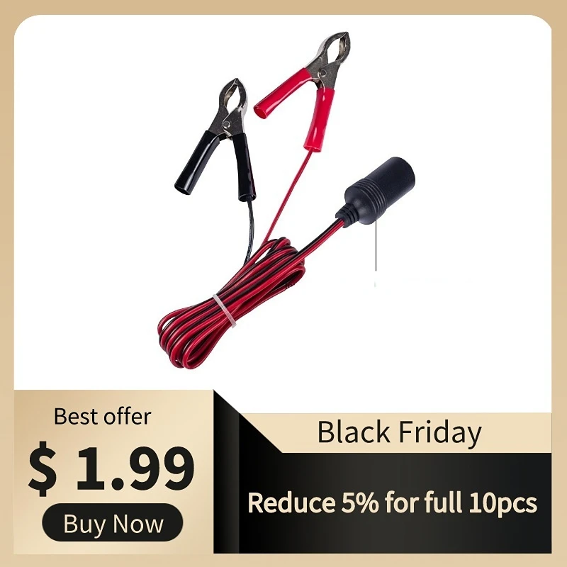 12V Car Battery Terminal Clamp Clip Cigarette Lighter Power Socket ...