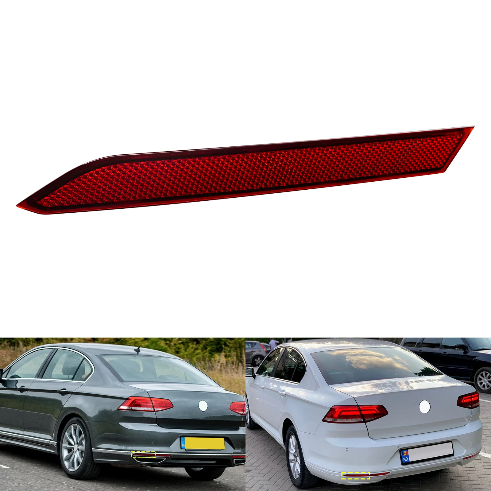 Rear Bumper Outer Reflector Tail Light Lens Left For VW Passat B8 3G5 ...