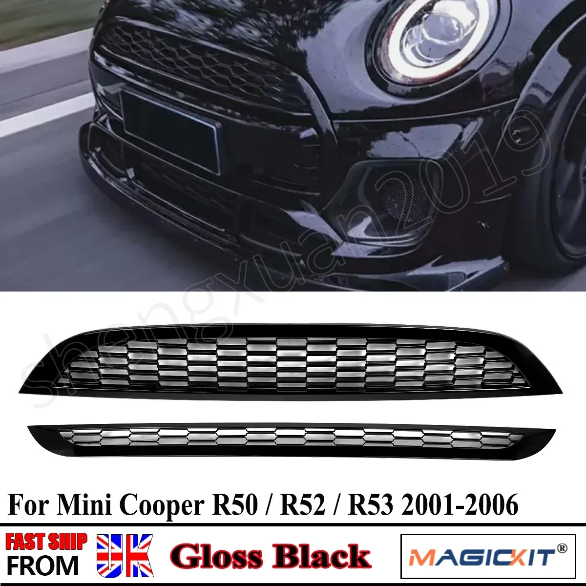 Upper Bumper Hood Mesh Grid for Mini Cooper & S R50 R52 R53 2002-2006 ...