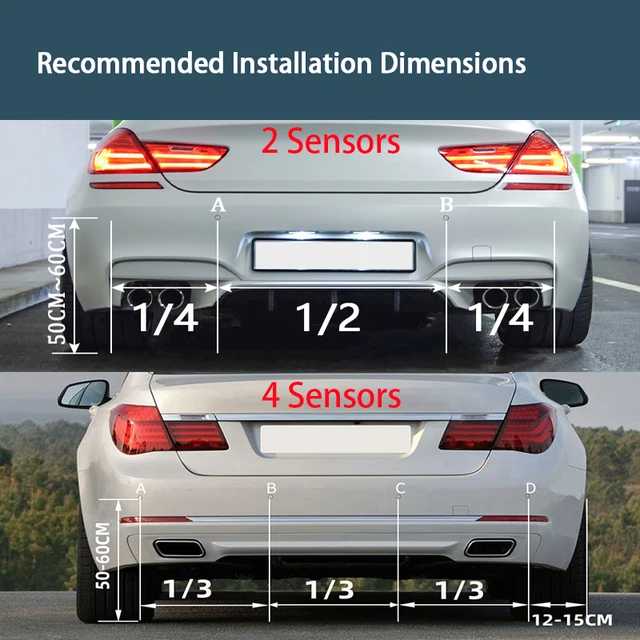 Car Parking Sensor Kit 2 Sensors/4 Sensors 22mm LED Screen Reverse ...