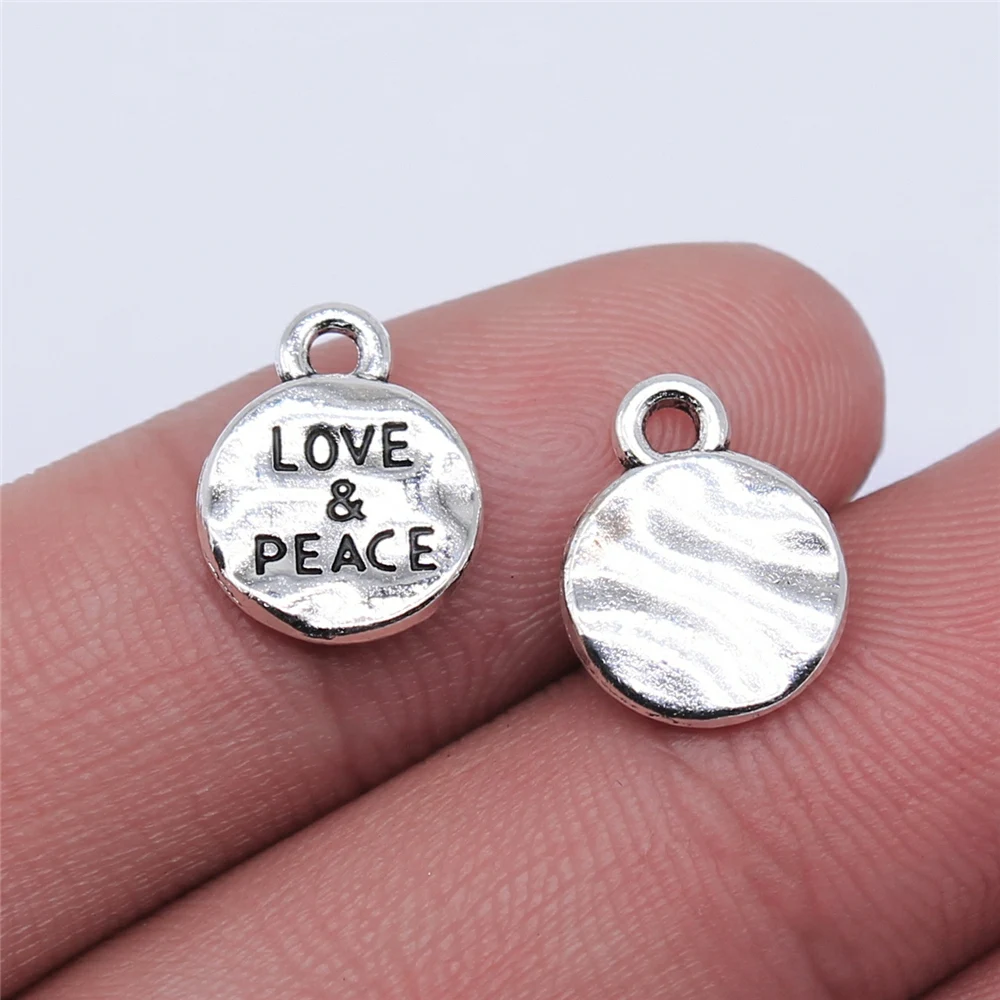 Wholesale-200pcs-bag-10x10mm-Antique-Silver-Color-Love-Peace-Charms-For ...