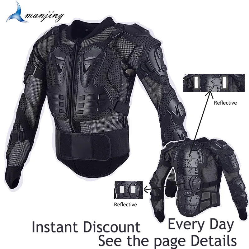 S 4XL plus size Motocross Motorcycle Riding Armor Jacket Clothing Moto ...
