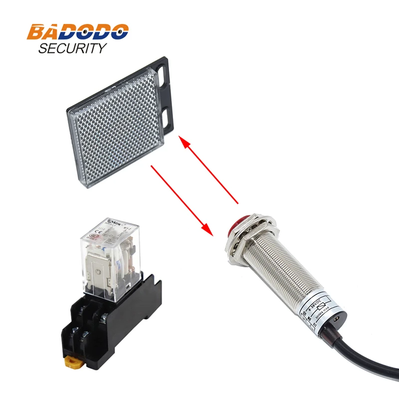 Waterproof Reflective Laser Photoelectric Switch Sensor Detector 20m ...
