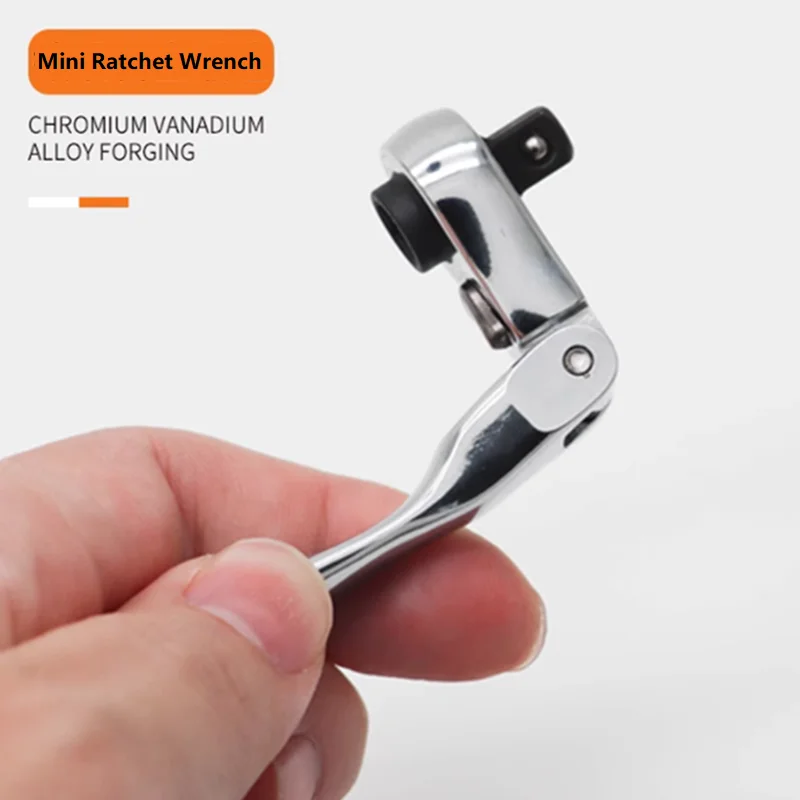 1/4 Fast Rotatable Mini Ratchet Wrench set 72 Teeth Socket Wrench Rod ...