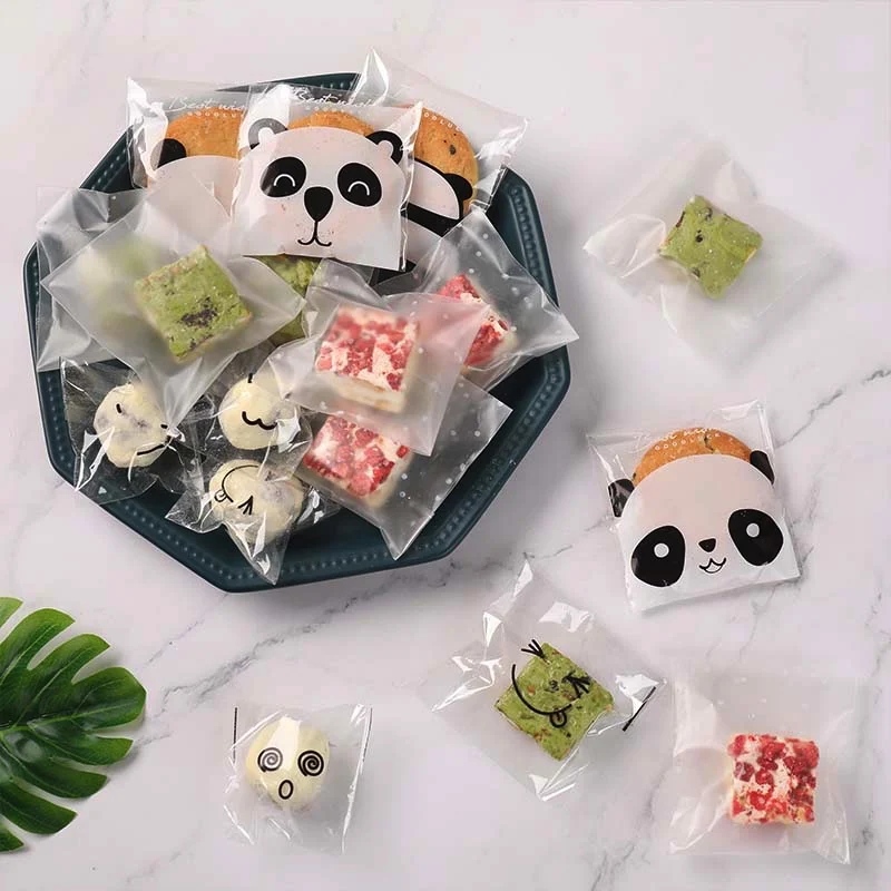 100Pcs/Lot Dots Plastic Cookie Packaging Bags Cupcake Panda Wrapper ...