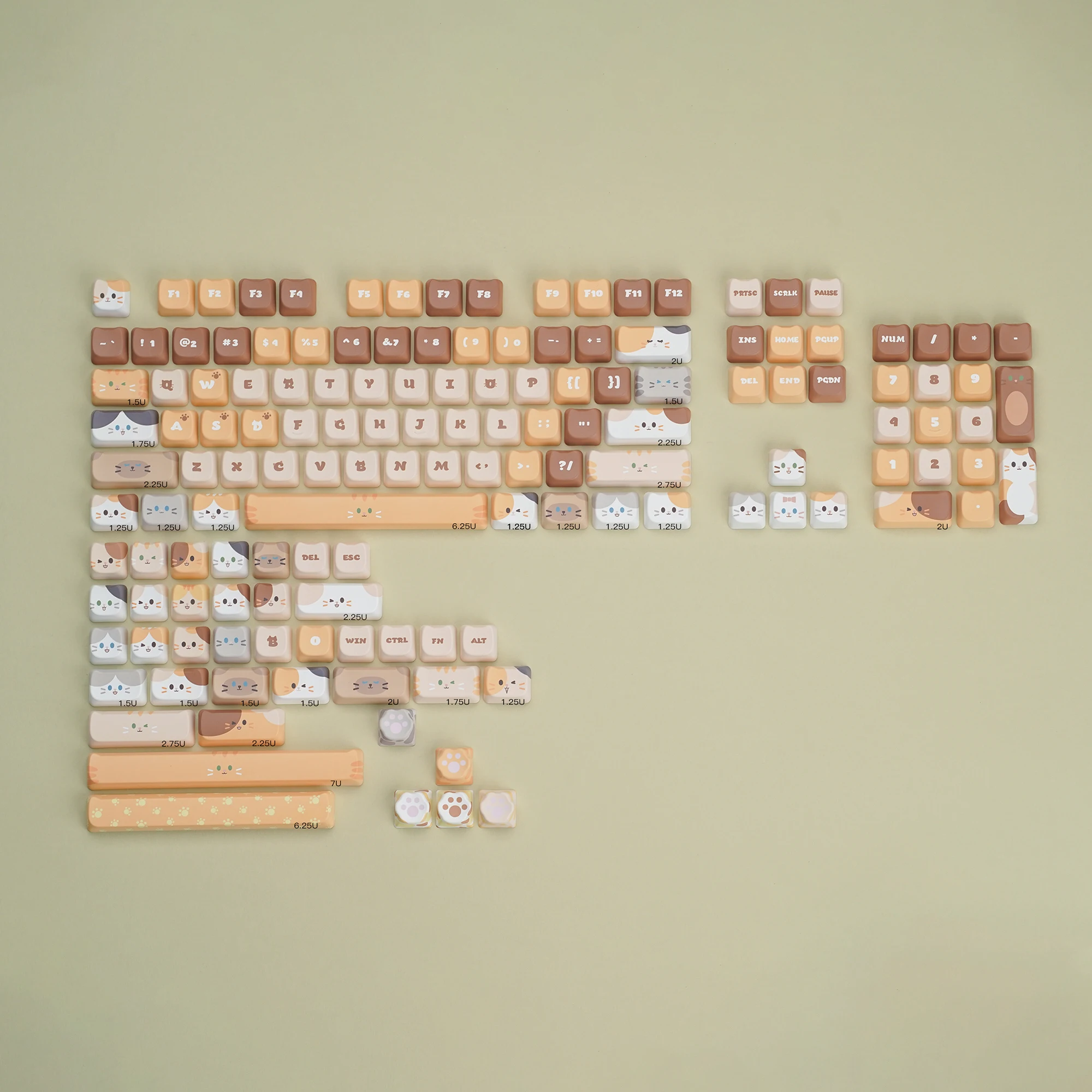 Cat-Stack-Mao-Profile-Keycaps-Set-PBT-material-Dye-sublimated-Compatible-with-Cherry-MX-switches ...