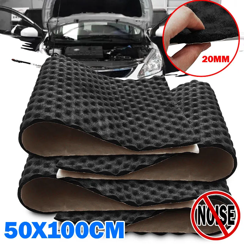 3pcs 50*100cm 20mm Car Sound Hot Deadener Mat Noise Proof Bonnet ...