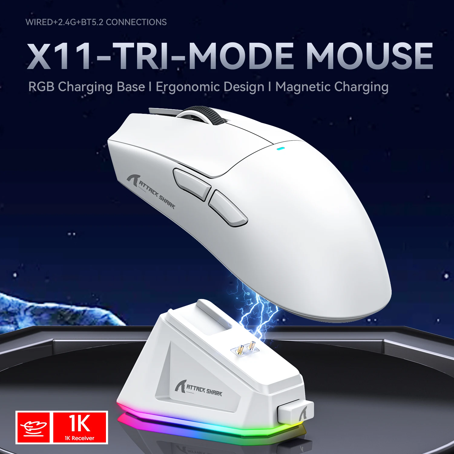 Attack-Shark-X11-Wireless-Mouse-Paw3311-22000DPI-Buletooth-Three-Mode ...