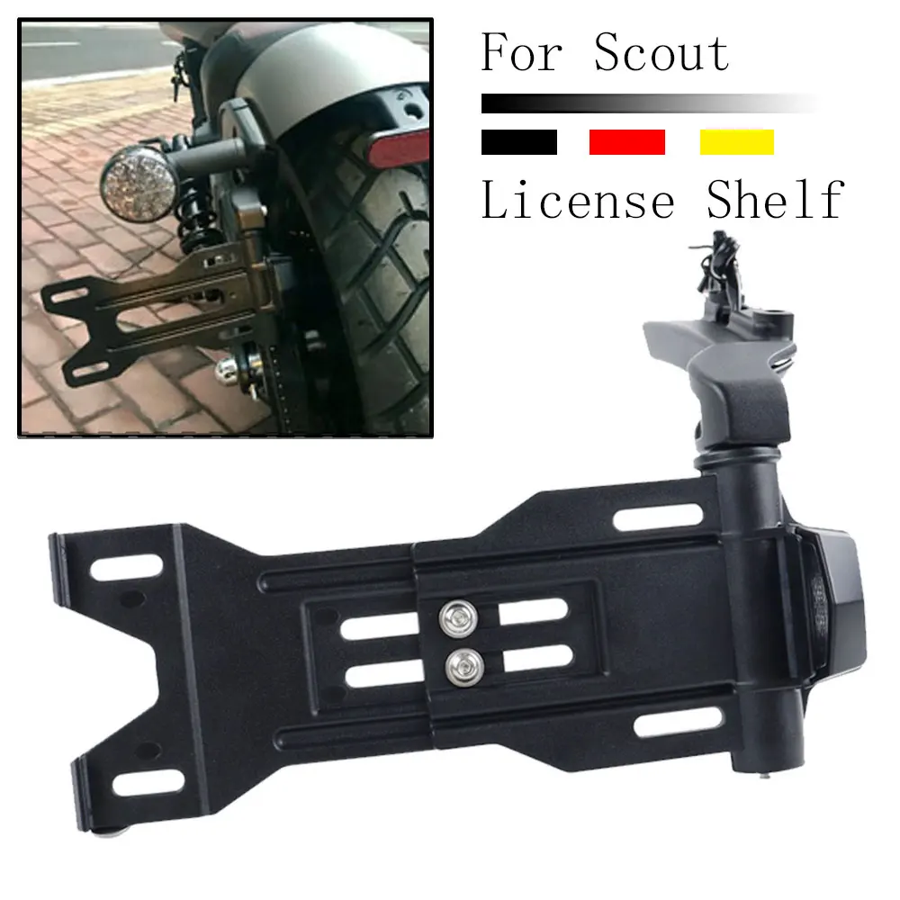 Motorcycle Accessories Adjustable License Plate Mount For Indian Scout ...