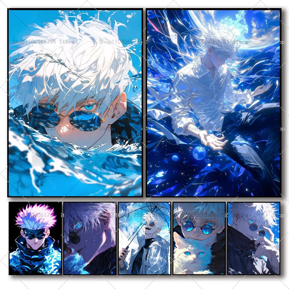1PC Jujutsu Kaisen Anime Role Gojo Poster Self-adhesive Art Waterproof ...