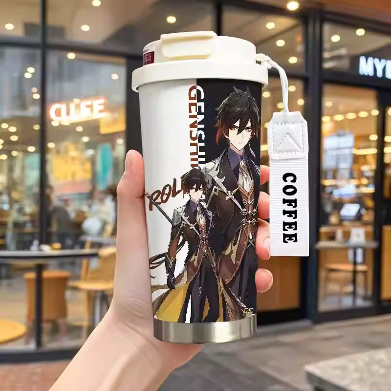 530ml Thermos Cup Genshin Impact Tartaglia Morax Hu Tao Yaoyao 316 ...