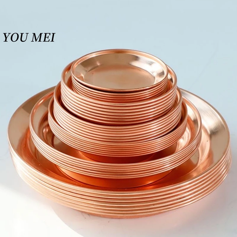 7 Pcs Nepal Altars Platter,Buddhism Red Copper Tribute Tray,Multiple ...