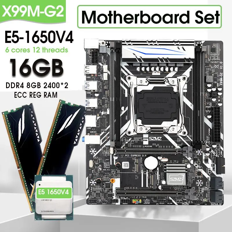 X99M-G2 Motherboard Kit Xeon E5 1650 V4 LGA2011-3 CPU 2* 8GB=16GB RAM ...