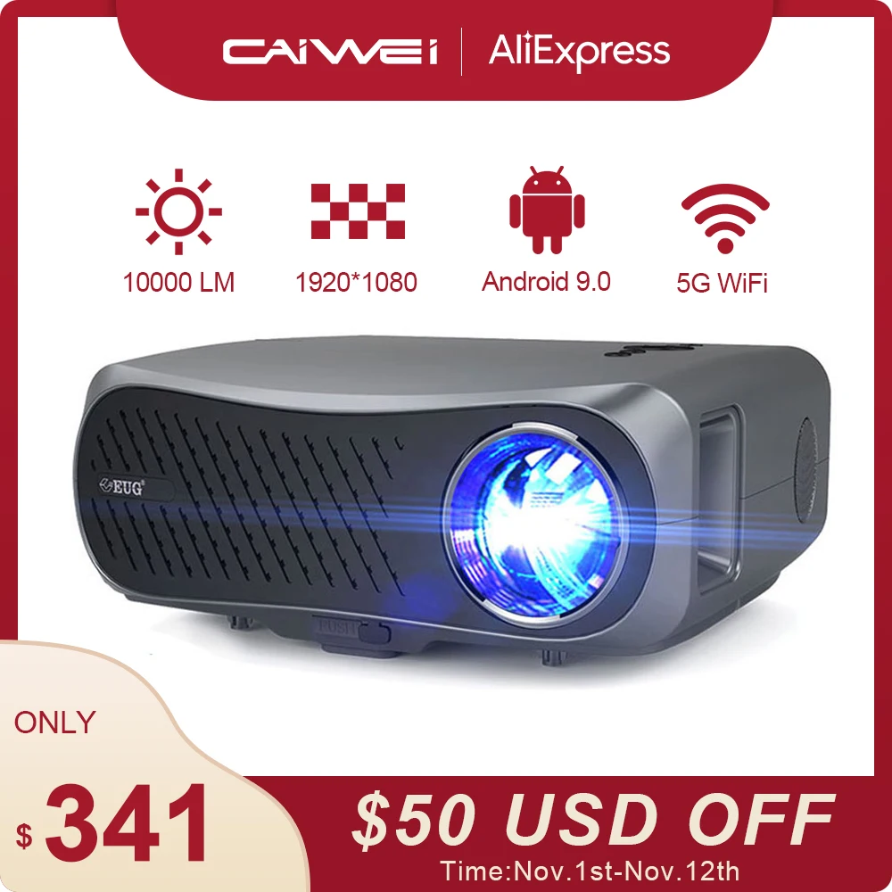 Caiwei Projector 4k 10000 Lumens 1920*1080p Full Hd Movie Led Projector ...