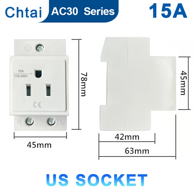 Ac30 Power Sockets Uk Usa Eu Fr Sa Standard Modular Din Socket 13A16A ...
