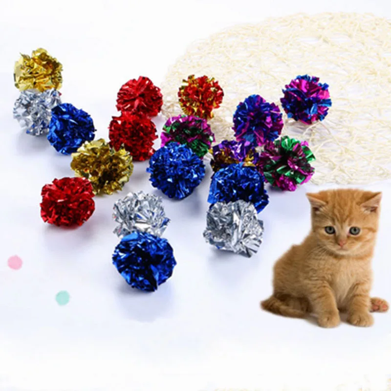 1-12-Pcs-Cat-Toy-Mylar-Balls-Colorful-Ring-Paper-Shiny-Interactive ...