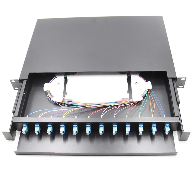 High quality sliding fiber optic patch panel 1U Rack Mount 24 port ODF ...