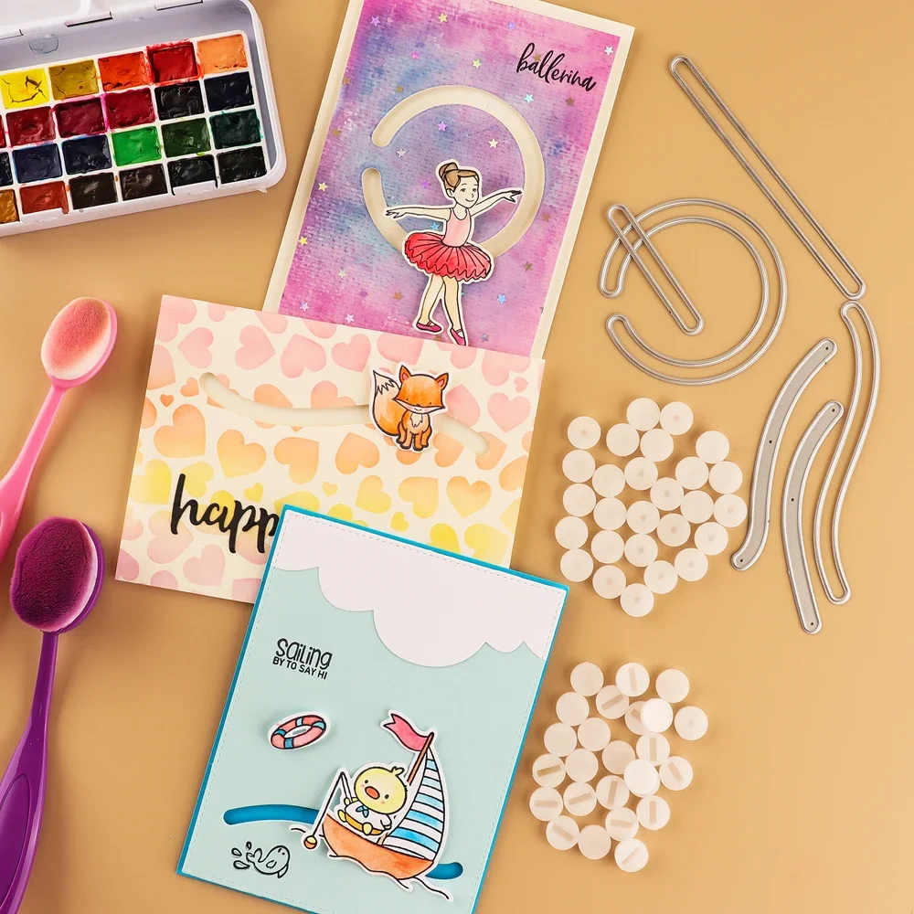 Useful-Gliders-Double-sided-Adhesive-Circles-Track-Slider-Cutting-Dies ...