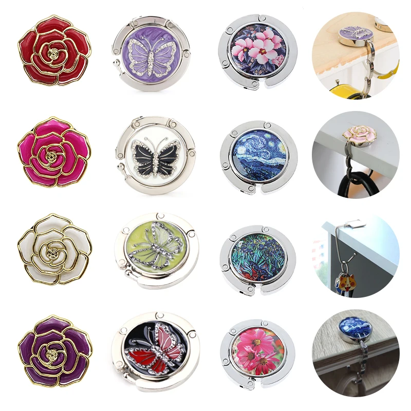Purse Hook Bag Holder Portable Folding Bag Hook Hanger Table Desk Hook ...