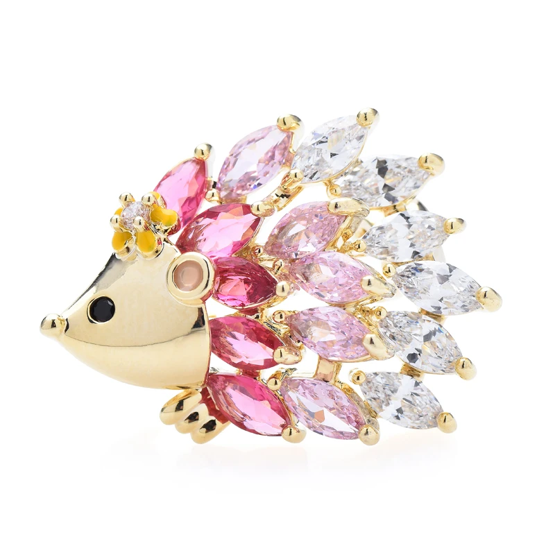 Wuli&baby Cute Crystal Hedgehog Brooches For Women Men Exquisite Animal ...